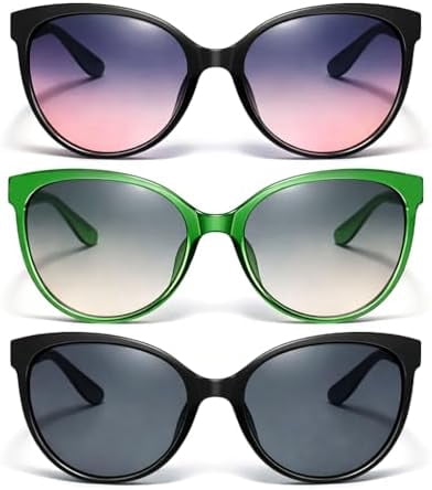 3 Pack Fashion Sunglasses Women Cat Eye Frame Trendy Retro Style ...