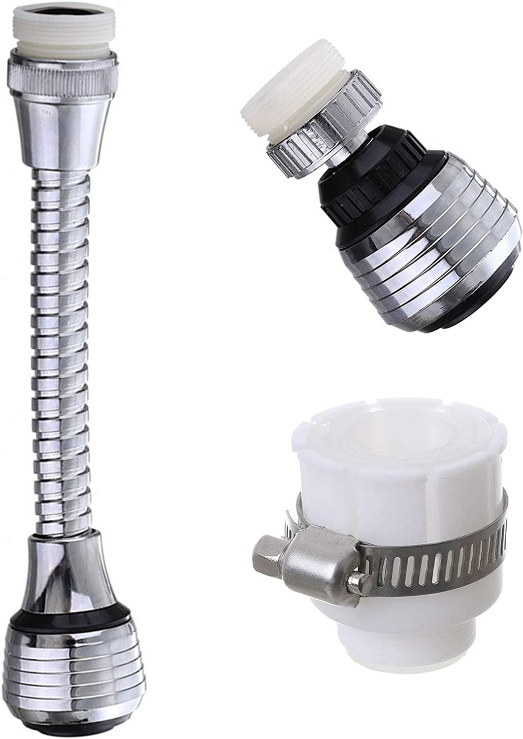 3 Pack Faucet Extension Tubes - Kitchen Faucet Extender, Flexible 360 ...