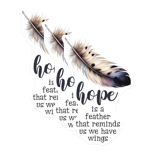 (3 Pack) Feather Hope Decals - Inspirational Quote - Laptop Decals - 3 ...
