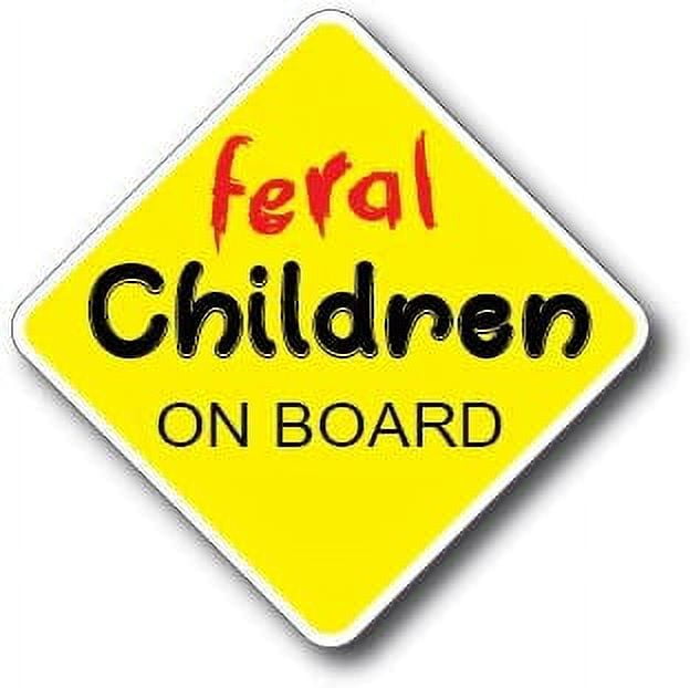 3 Pack Feral Children on Board Decal Sticker Car Truck Window Bumper ...