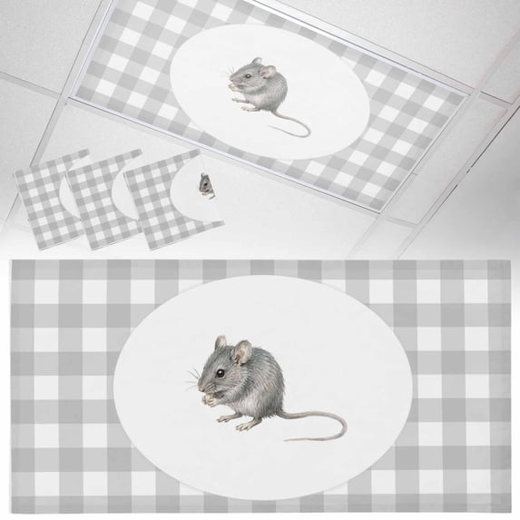 3 Pack Field Mouse Fluorescent Light Covers for Ceiling Lights Gray ...