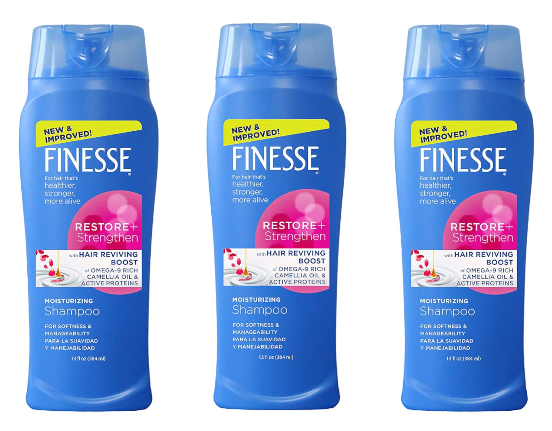 3 Pack - Finesse Restore + Strengthen, Moisturizing Shampoo 13 oz Each ...