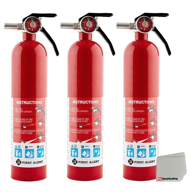 3 Pack First Alert HOME1 Rechargeable Standard Home Fire Extinguisher ...