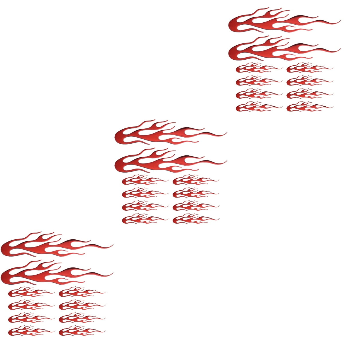 3 Pack Flame Decal Sticker Decals Motorcycle Bumper Stickers Reflective ...