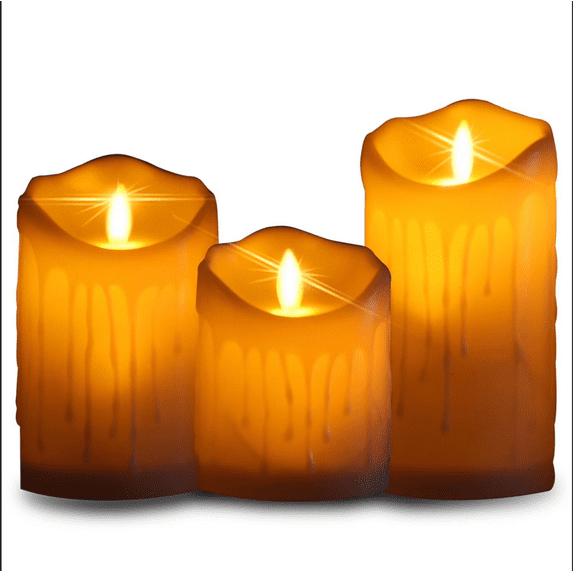 3-Pack Flameless LED Candles, Battery Operated Realistic Flickering ...