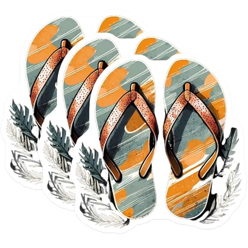 (3 Pack) Flip Flop Decals - Summer Beach - Tropical Decals - 3 Inches ...