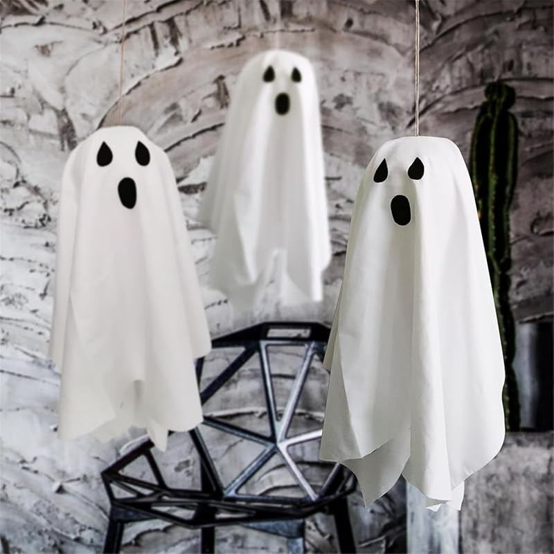 3 Pack Floating Ghost Decorations for Halloween - Hanging Ghosts for ...