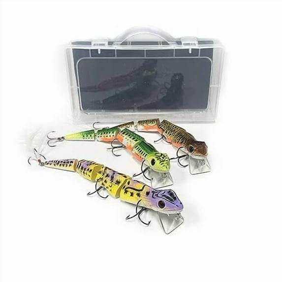 3-Pack Floating Segmented Lizard/Snake Lure for Largemouth Bass ...