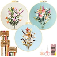 3 Sets Embroidery Kit for Beginners Art Craft Handy Sewing Set Mushroom ...