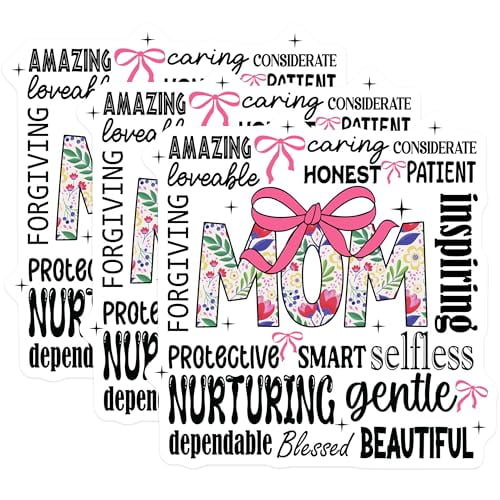 (3 Pack) Floral Mom Decals - Mother's Day - Loving Mother Decals - 3 ...