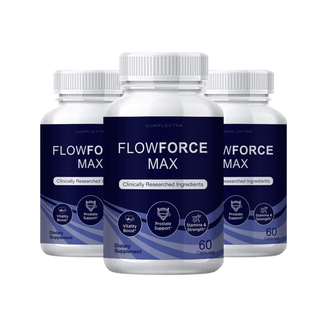 Flow Force Max - Natural Male Support Supplement Capsules, 3 Pack ...