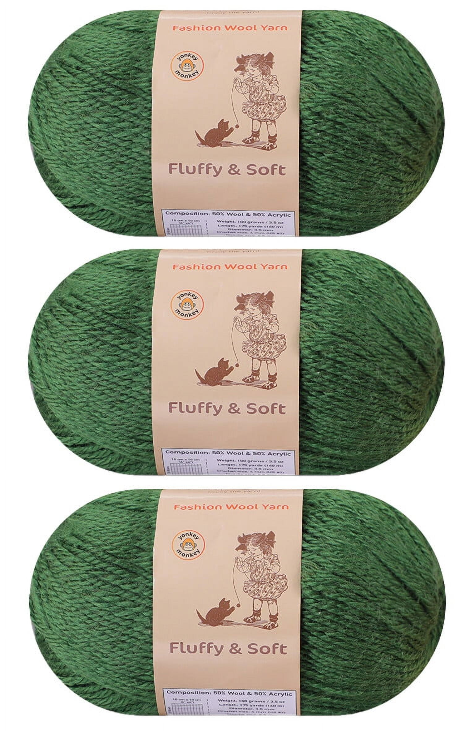 3-Pack Fluffy Wool Yarn by Yonkey Monkey. Lightweight and Soft ...