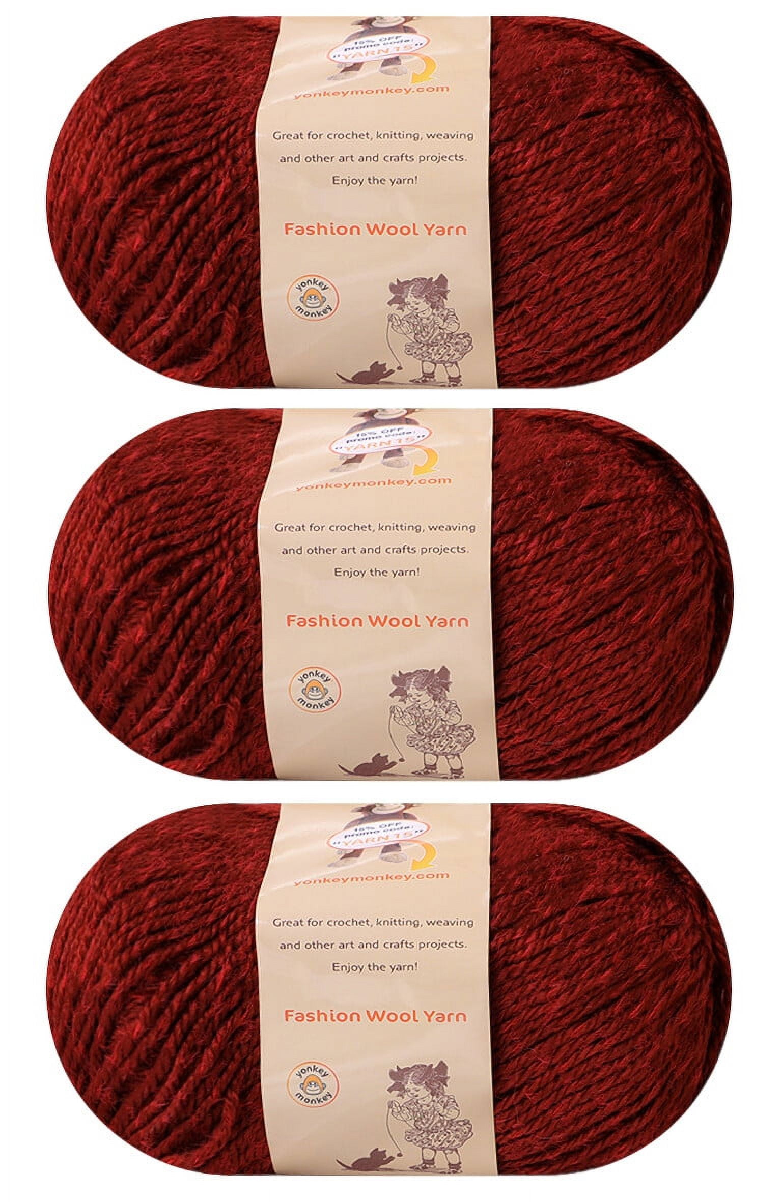 3-Pack Fluffy Wool Yarn by Yonkey Monkey. Lightweight and Soft ...