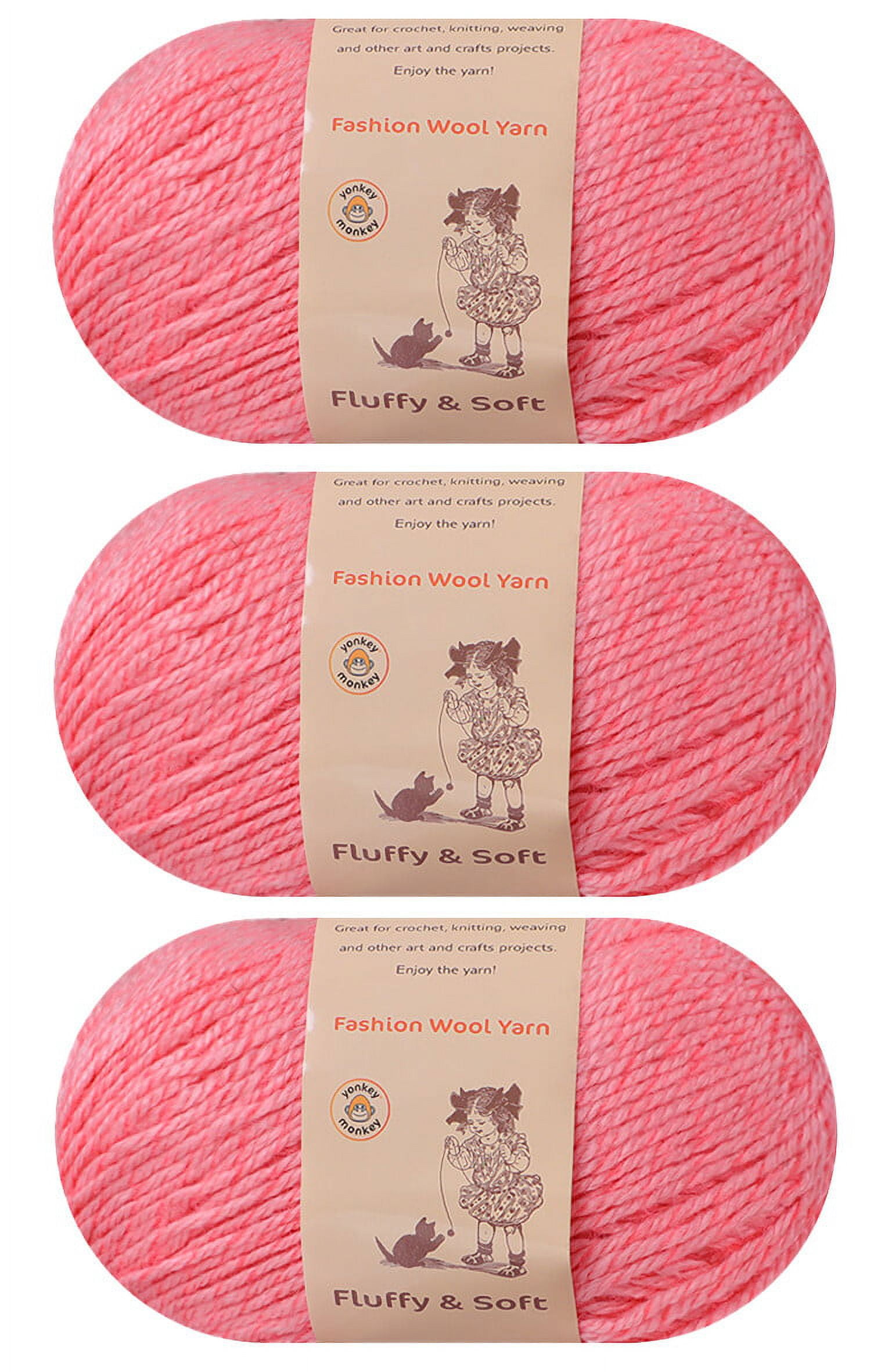 3-Pack Fluffy Wool Yarn by Yonkey Monkey. Lightweight and Soft ...