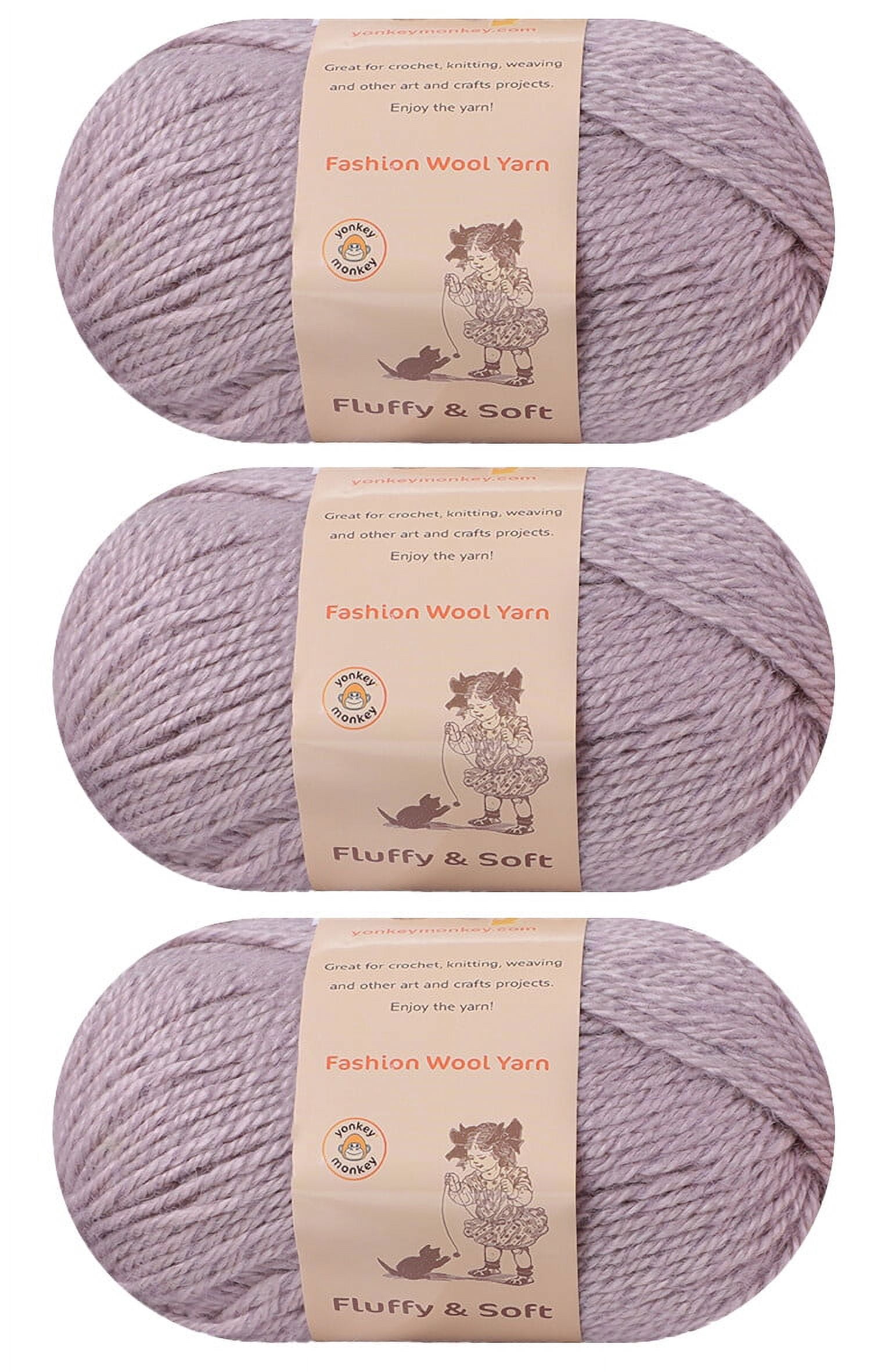 3-Pack Fluffy Wool Yarn by Yonkey Monkey. Lightweight and Soft ...
