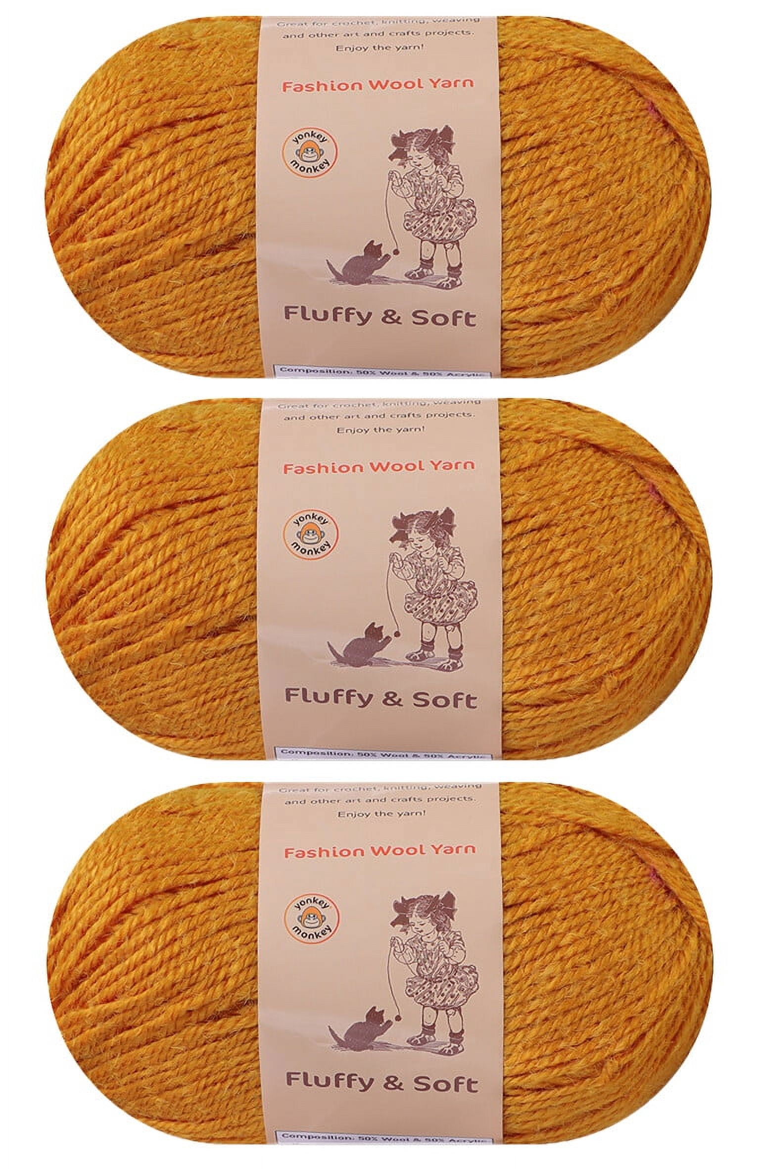 3-Pack Fluffy Wool Yarn by Yonkey Monkey. Lightweight and Soft ...