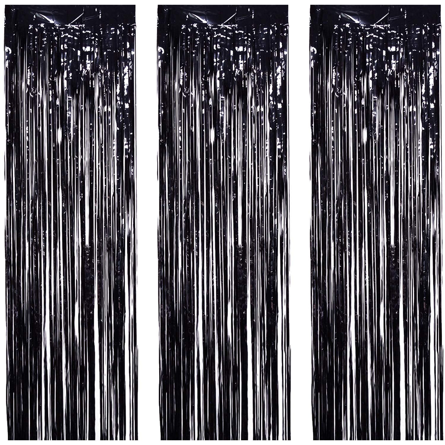 3 Pack Foil Curtains Metallic Foil Fringe Curtain For Birthday Party ...