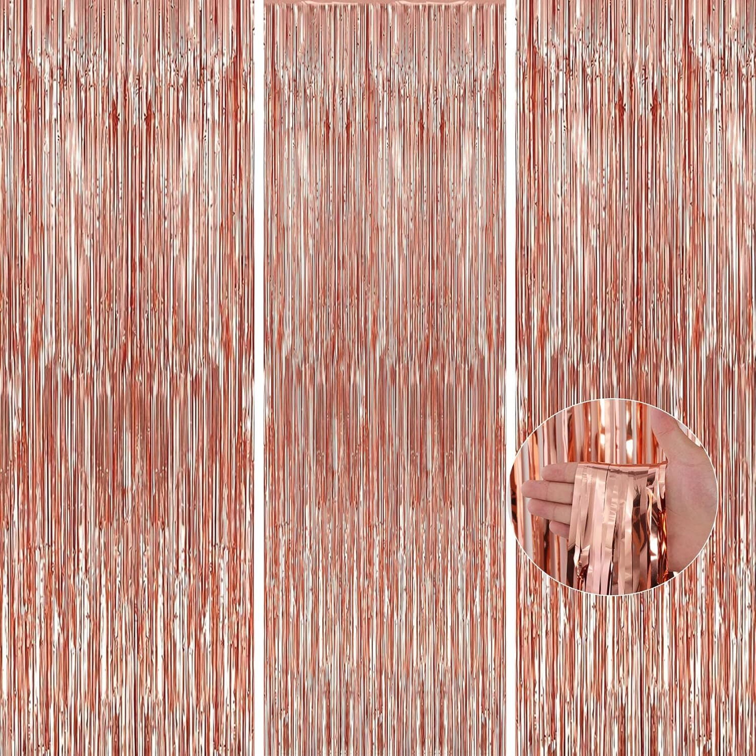 3 Pack Foil Fringe Glitter Curtains Party Decorations, 3.2 x 6.5 ft ...