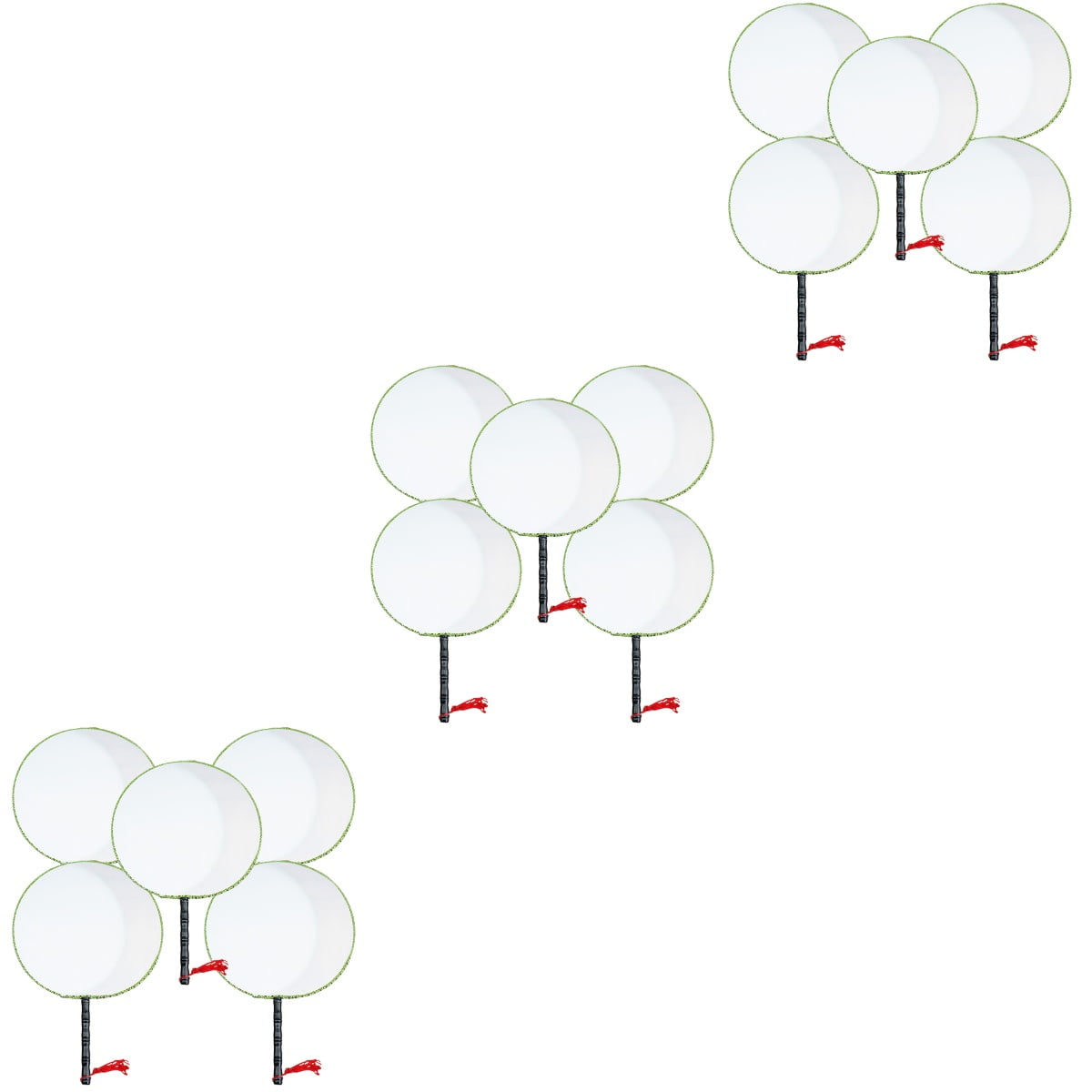 3 Pack Foldable Fan Blank Round Hand Fans Paper Ornaments for Kids ...