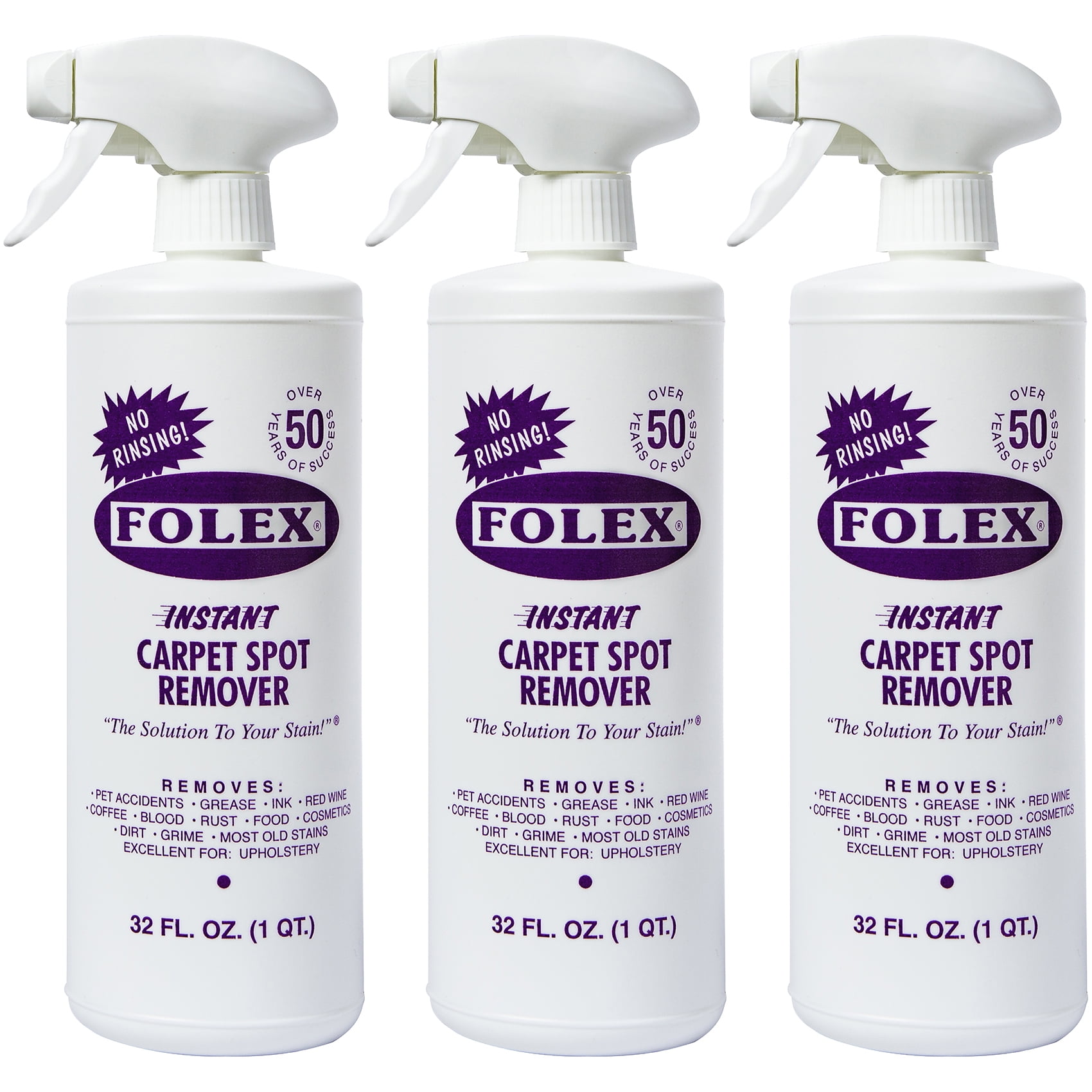 3 Pack Folex 32 oz Instant Carpet Spot Remover Carpet Cleaner - Removes ...