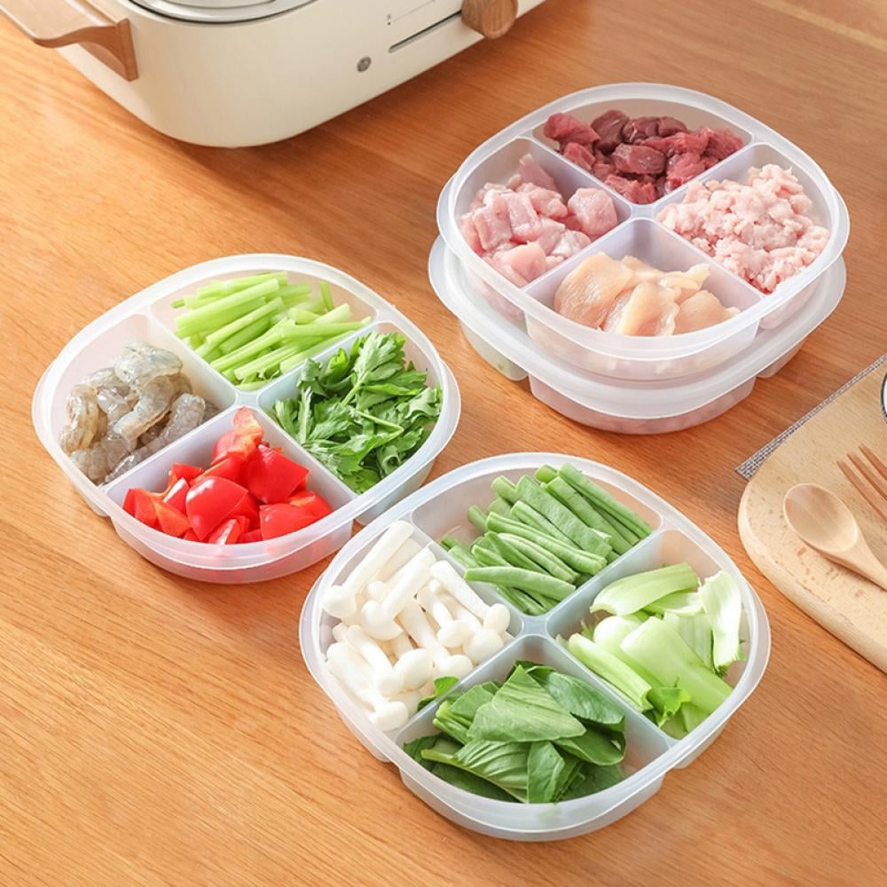 3 Pack Food Storage Containers with Lids, Reusable Fresh Produce Fruit ...