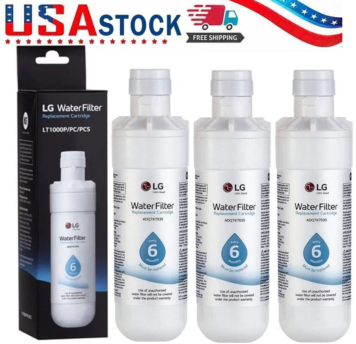 3 Pack For LT1000PRefrigerator WaterFilter469980 - Walmart.com
