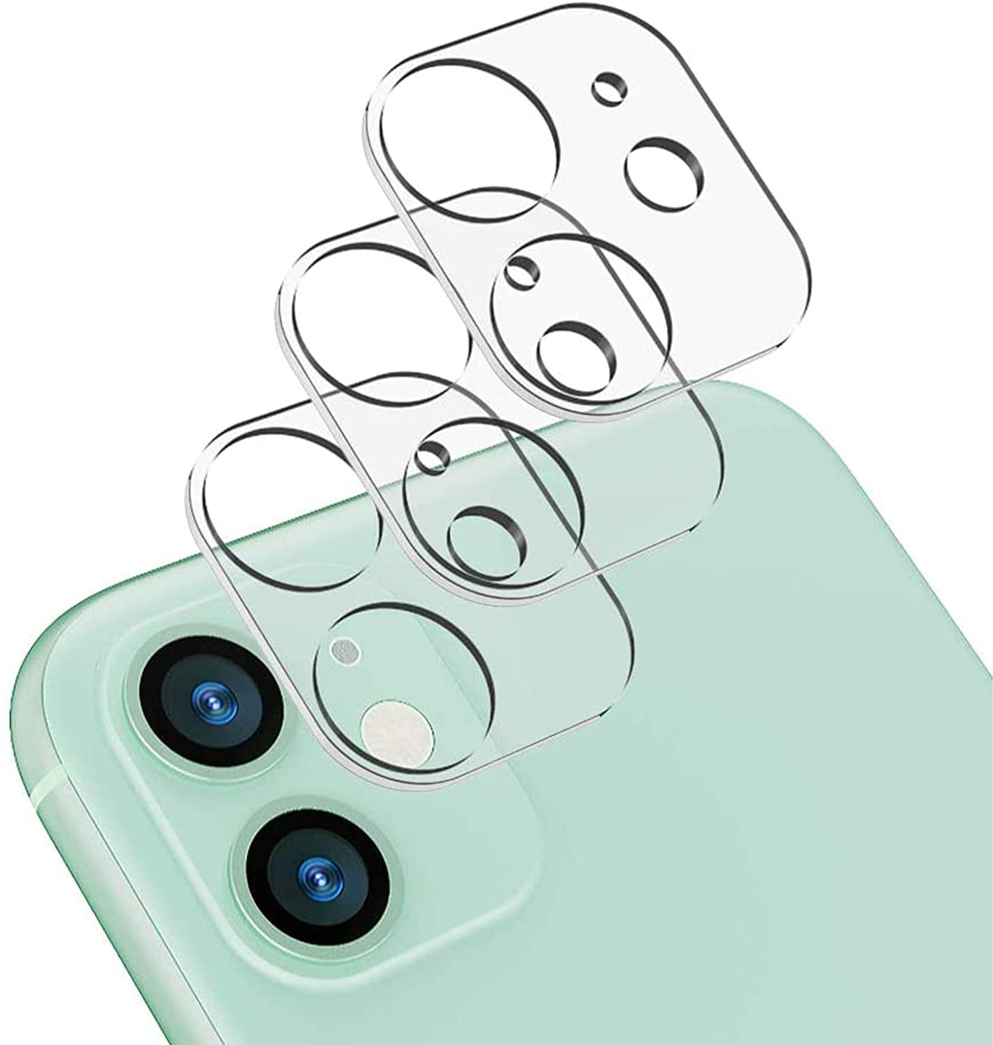 3-Pack iPhone 12 Rear Camera Lens Tempered Glass Protector, Anti ...