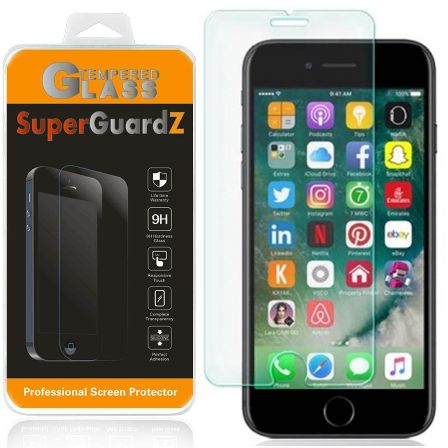 [3-Pack] For iPhone SE 2 (2020 Release) SuperGuardZ Tempered Glass ...