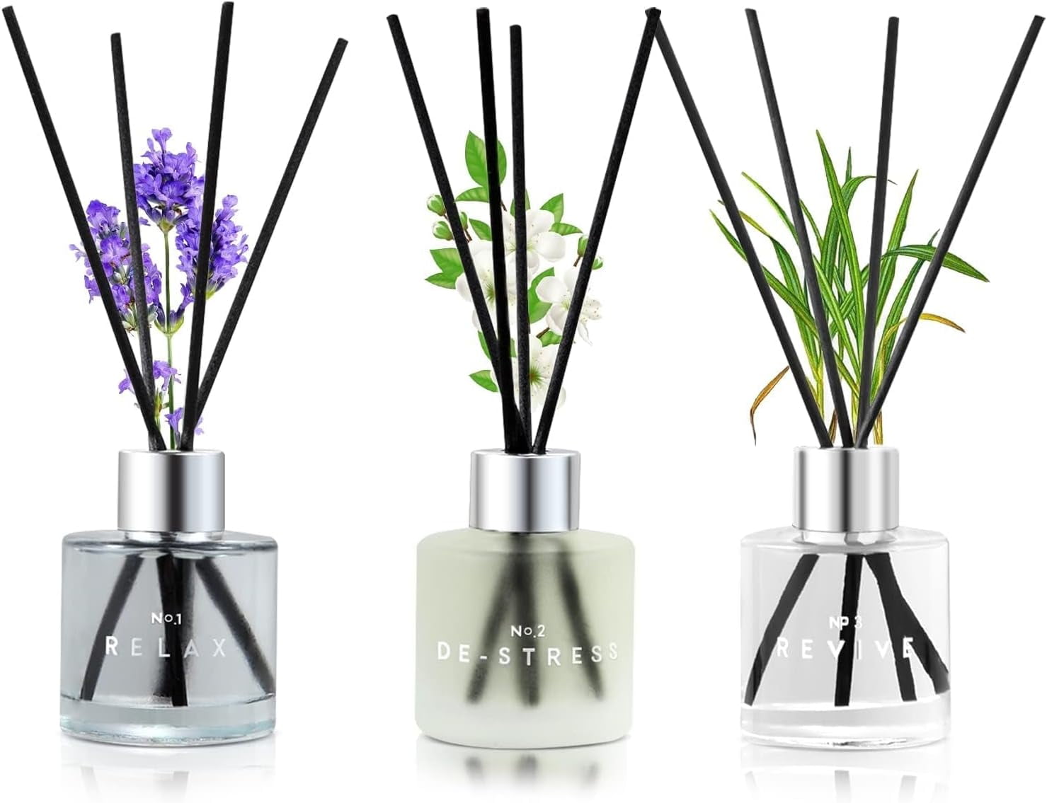 3 Pack Fragrance Reed Diffuser, 50ML Lavender Jasmine Lemongrass ...