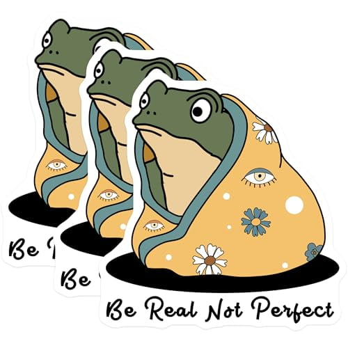 (3 Pack) Frog Blanket Decals - Be Real Not Perfect Decal - Cute Laptop ...