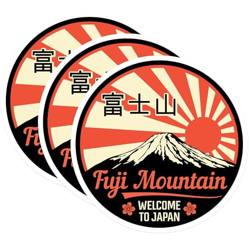 (3 Pack) Fuji Mountain Decals - Japanese Travel - Welcome to Japan - 3 ...