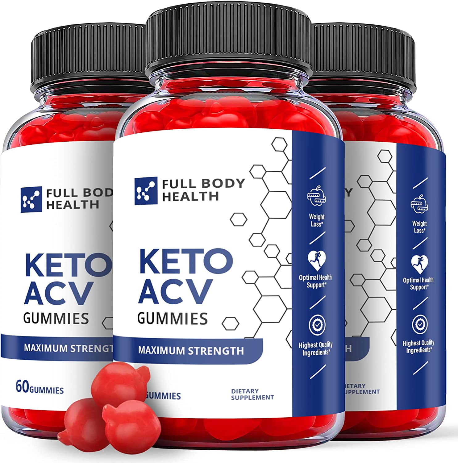 (3 Pack) Full Body Health Keto ACV Gummies - Supplement for Weight Loss ...