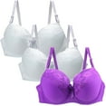 3 Pack Full Coverage Wireless Bra Wireless Back Closure Bra Posture ...