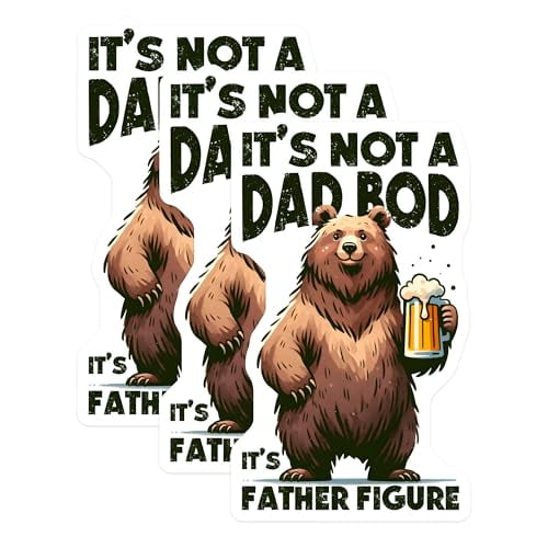 (3 Pack) Funny Dad Decals - Father Figure - Bear Beer - Laptop Decals ...