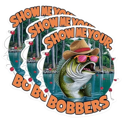 (3 Pack) Funny Fishing Decals - Bass with Bobbers - Fisherman Sticker ...