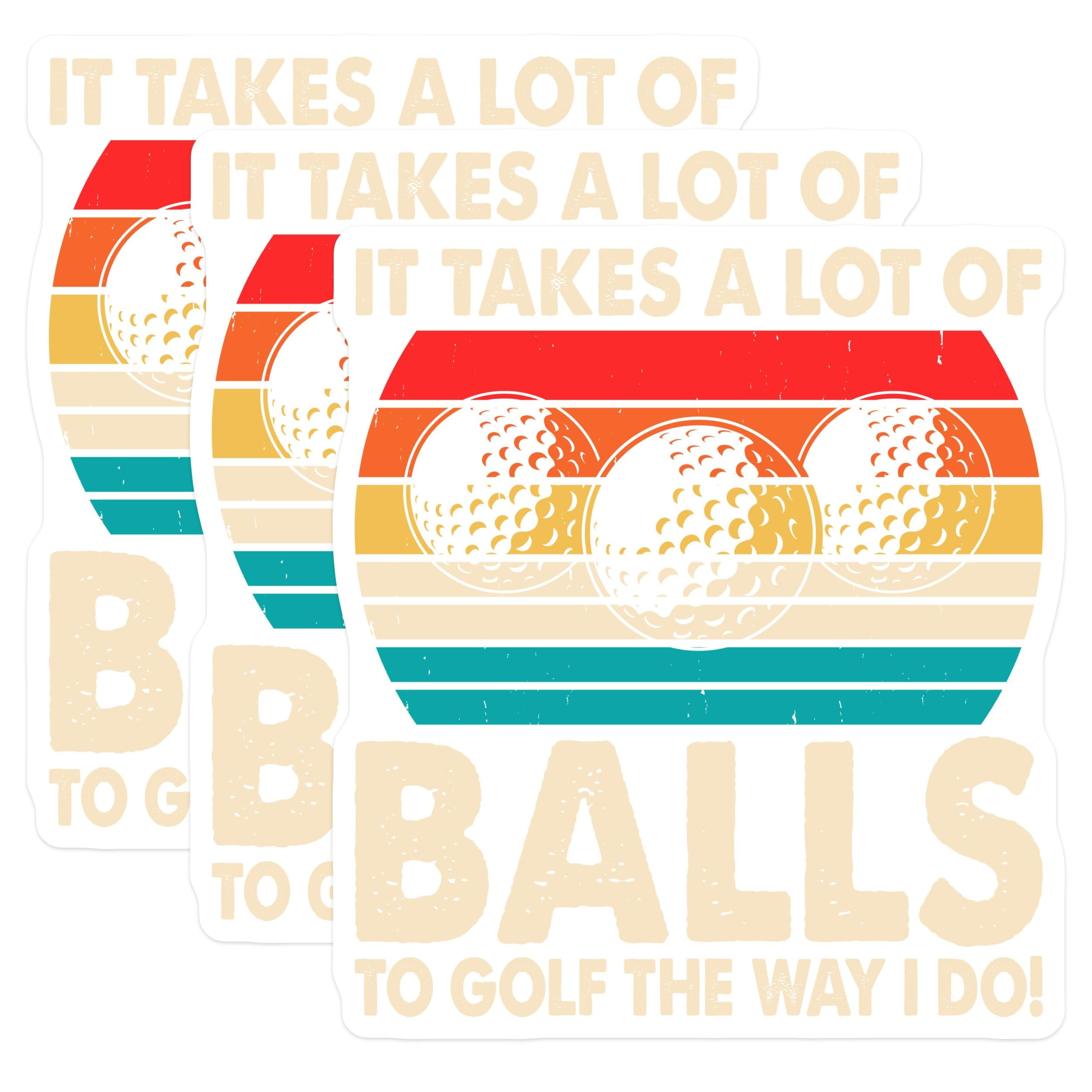 (3 Pack) Funny Golf Decals - Golfing Balls - Retro Golf Laptop Decal ...