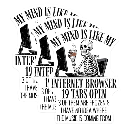 (3 Pack) Funny Skeleton Decals - Internet Browser Sticker - Laptop ...