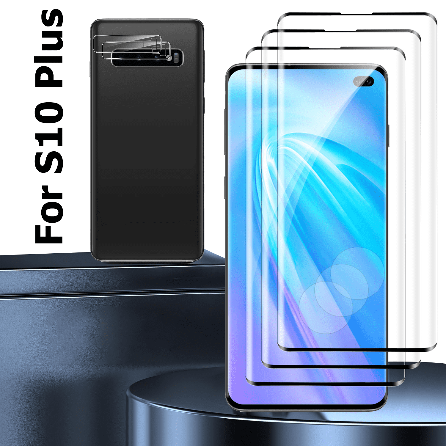 3 Pack Galaxy S10 Plus Screen Protector and 2 Pack Camera Lens ...