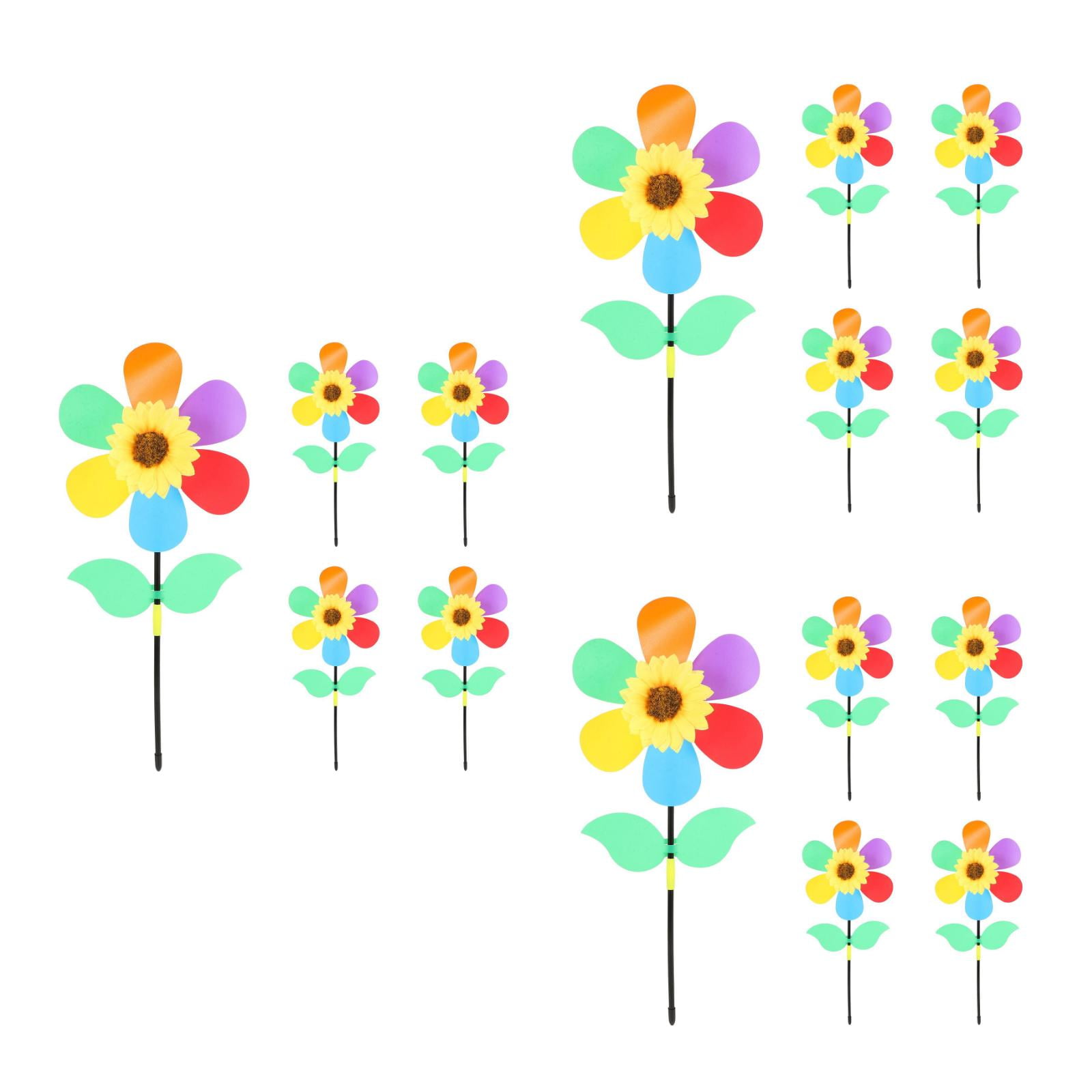 3 Pack Garden Pinwheels Sunflower Windmills Kids Disco Ball Motor ...