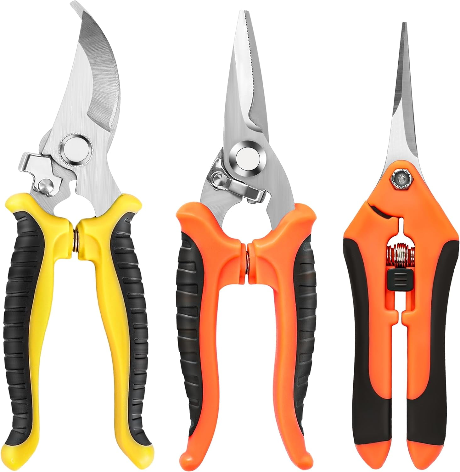 3 Pack Garden Pruning Shears, Stainless Steel Shears, Gardening Shears ...