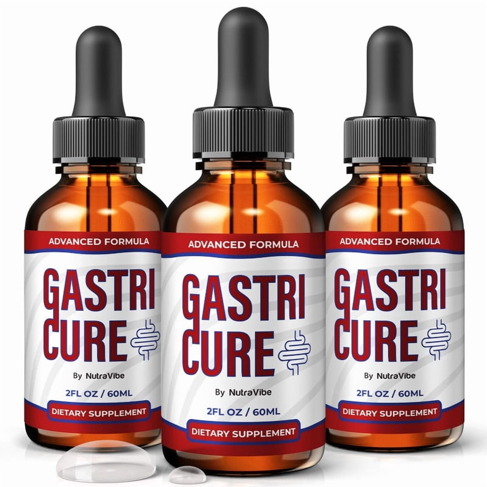 (3 Pack) Gastri Cure Drops – Gentle Gut & Digestive Support Formula for ...