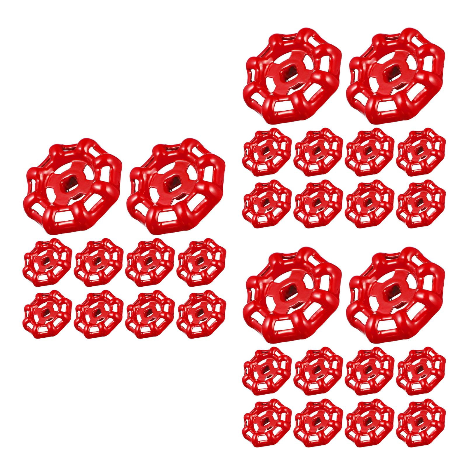 3 Pack Gate Valve Handle Caster Wheels Stem Air Tank Taps Red - Walmart.com