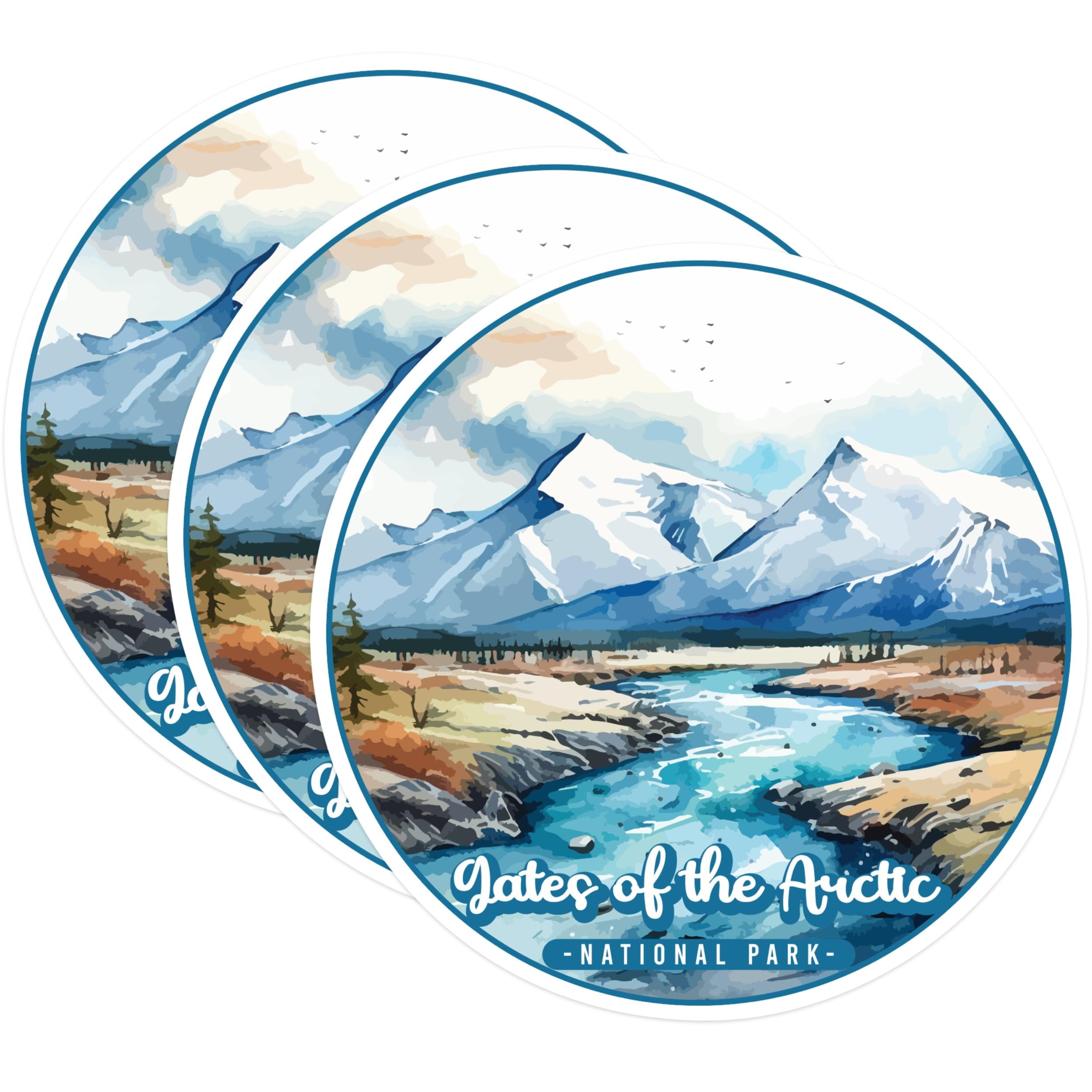 (3 Pack) Gates of Arctic Decals - National Park Decal - Laptop Decals ...