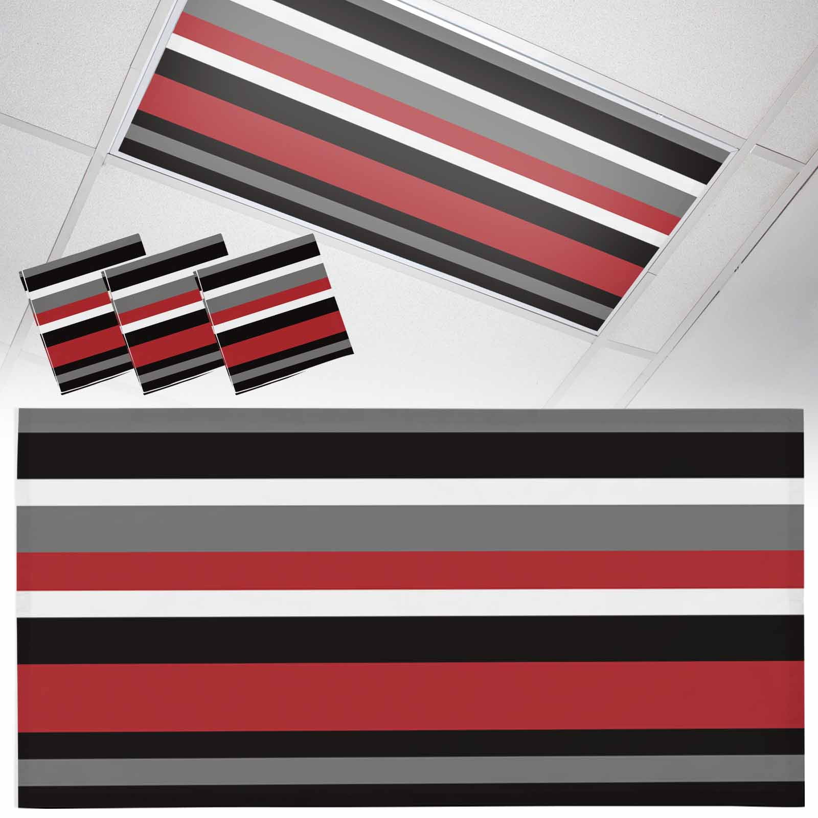3 Pack Geometric Stripes Fluorescent Light Covers for Ceiling Lights ...