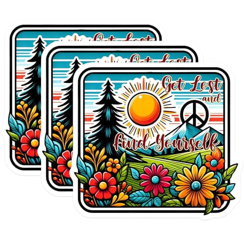 (3 Pack) Get Lost Find Yourself Decals - Nature Scene - Laptop Decal ...