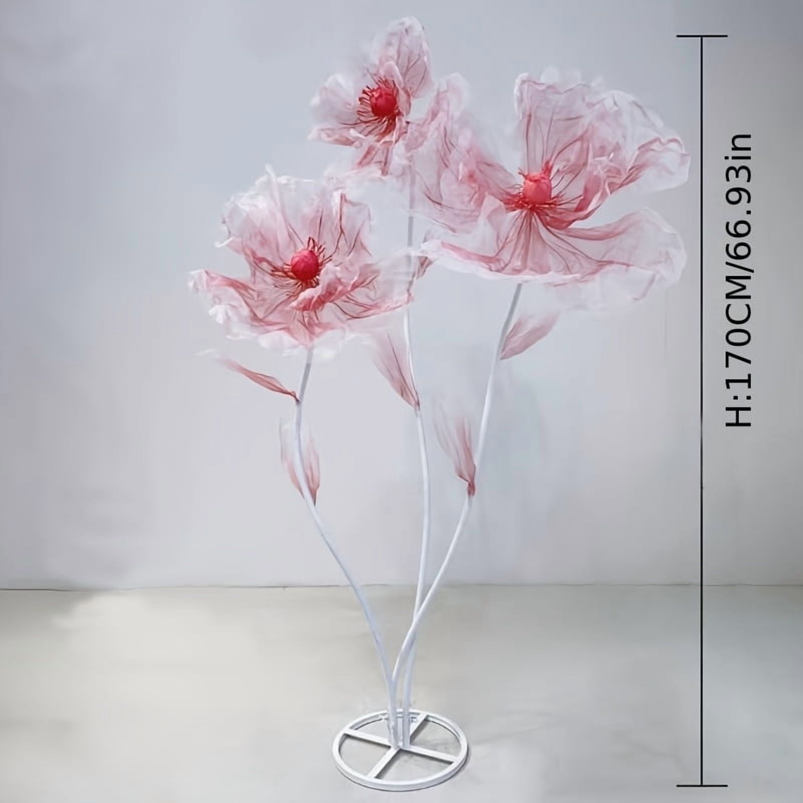 3-Pack Giant Artificial Poppy Flowers with Base Branches – Multi-Color ...