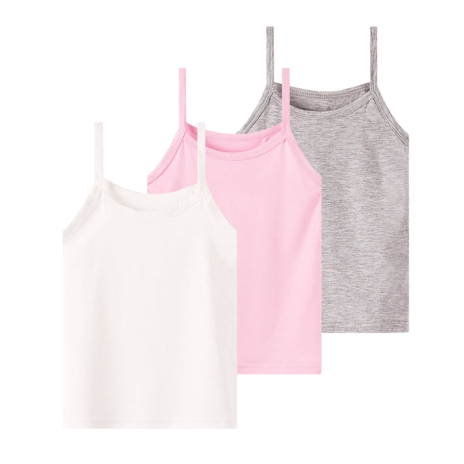 3 Pack Girls Camisole Casual Comfy Sleeveless Undershirts Adjustable ...
