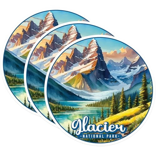 (3 Pack) Glacier National Park Decals - Laptop Decal - Scenic Decals ...