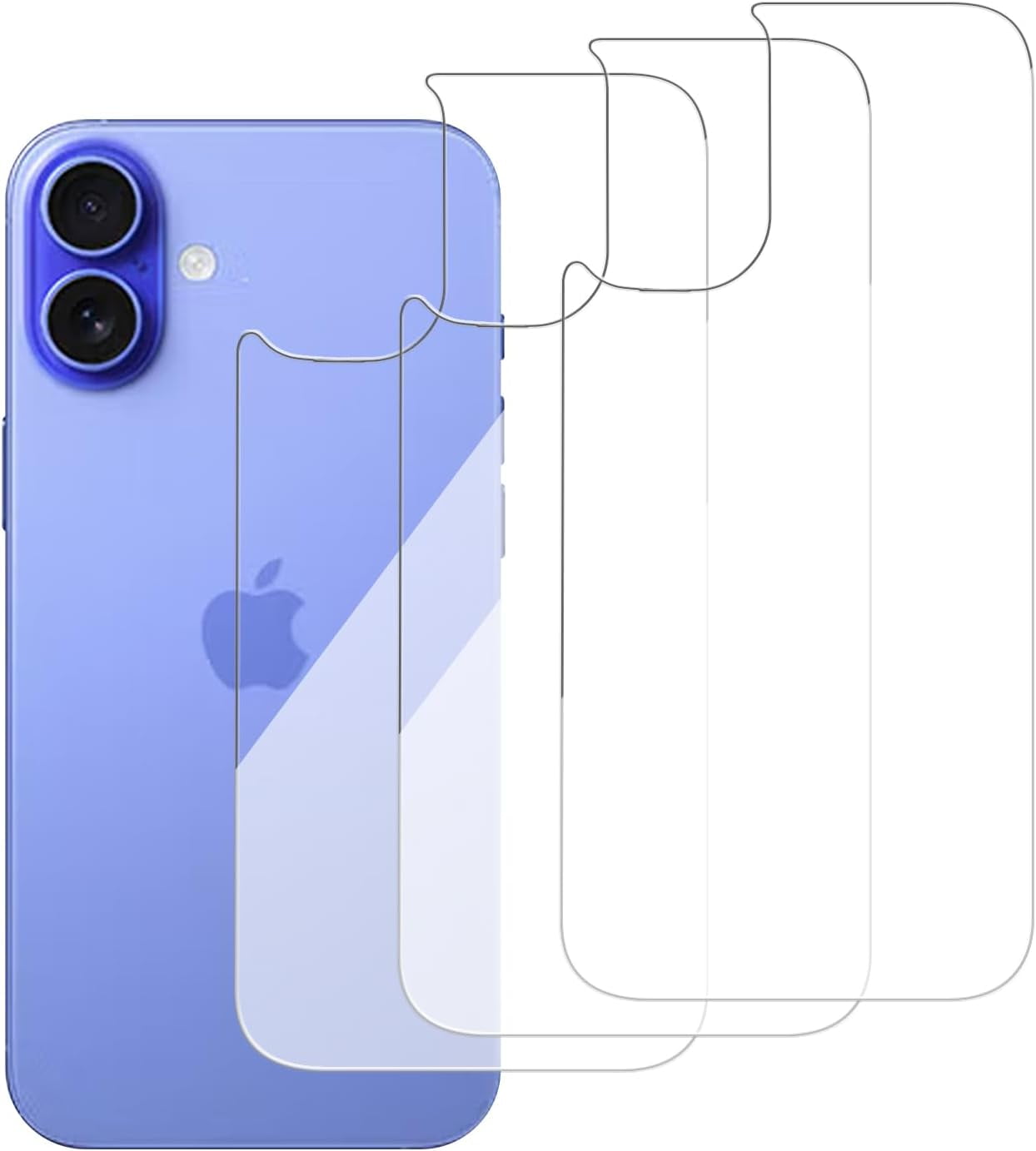 3 Pack Glass Back Screen Protector Compatible for iPhone 16 plus 6.7 ...