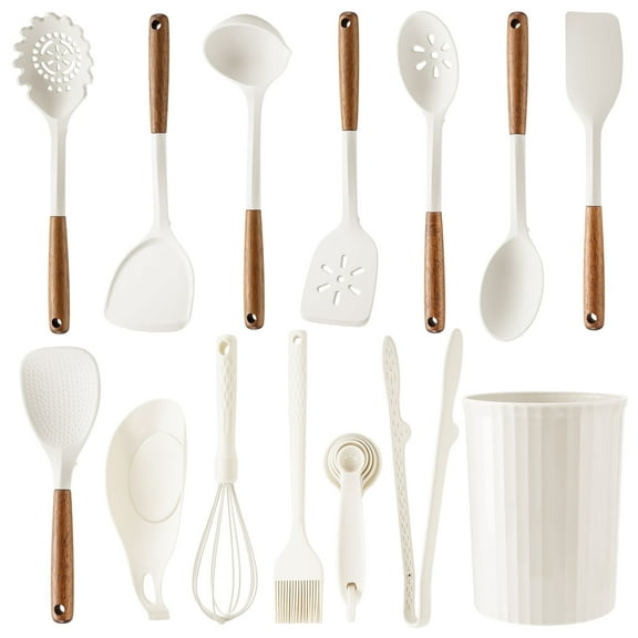 Silicone Kitchenware Set, 43-Piece Non-Stick Cooking Utensils Kitchen ...